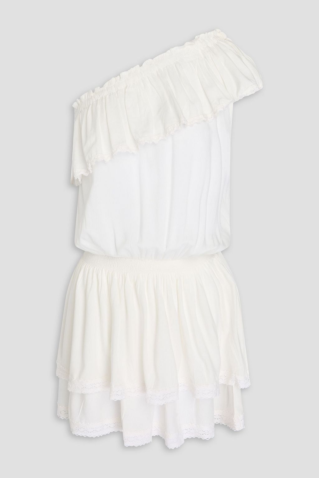 Vestito mini Melissa Odabash Debbie con spallina scoperta e balze in ...